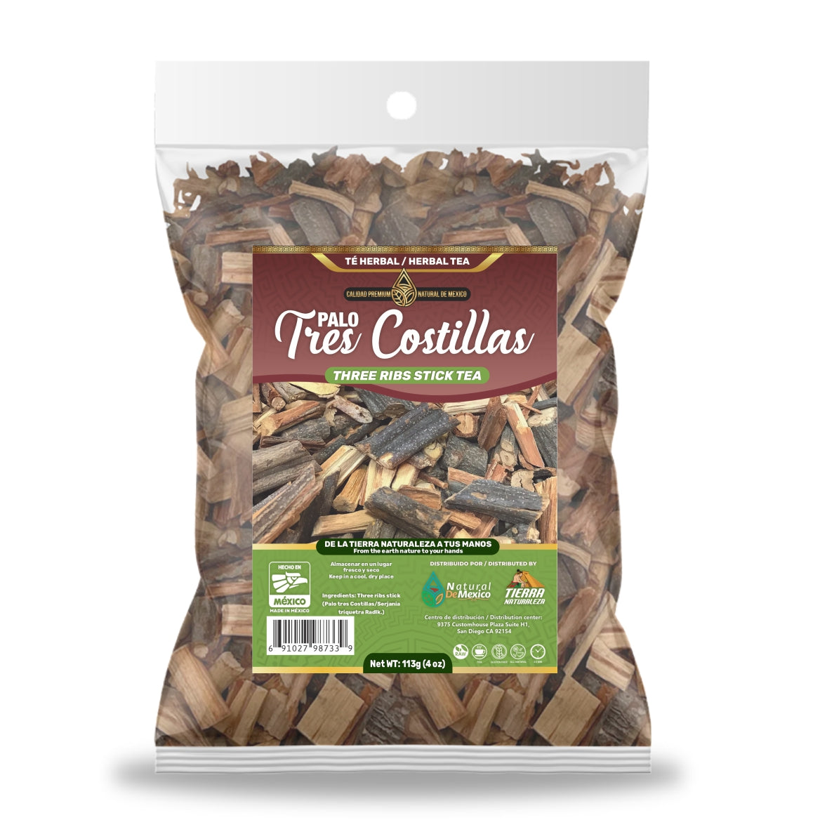 Palo de Tres Costillas Té Herbal 113g - 4 oz / Three Ribs Stick Herbal ...